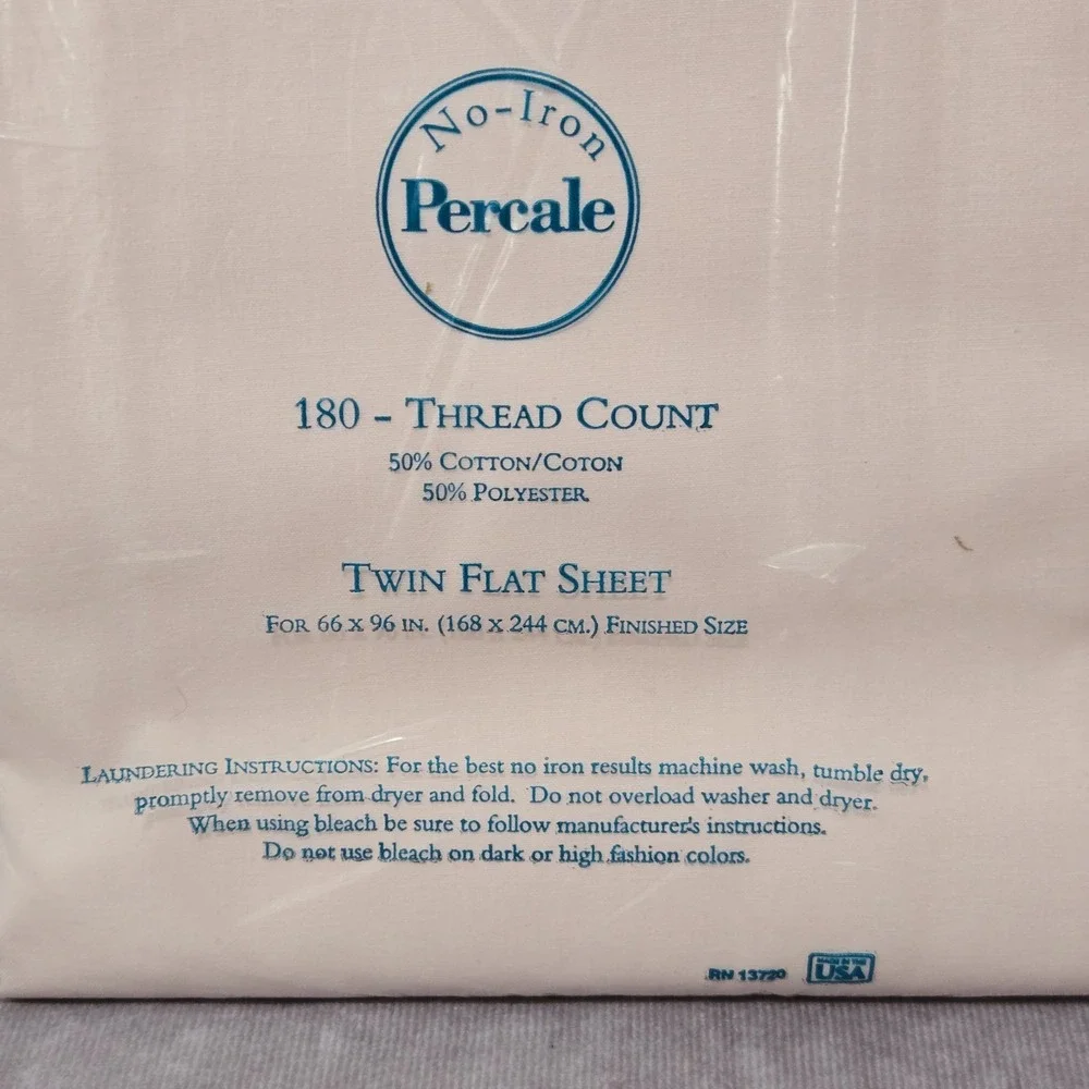 Bedding | Vtg No Iron Percale Twin Flat Sheet Petal Pink 18 Thread Count Cottonpoly Nip | Poshmark